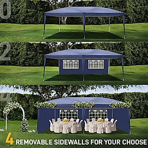 Outvita 10x20ft Ez Pop Up Canopy, Portable Instant Canopy Tent with 4 SideWalls for Outdoor Events, Party, Wedding, Birthday,Graduation