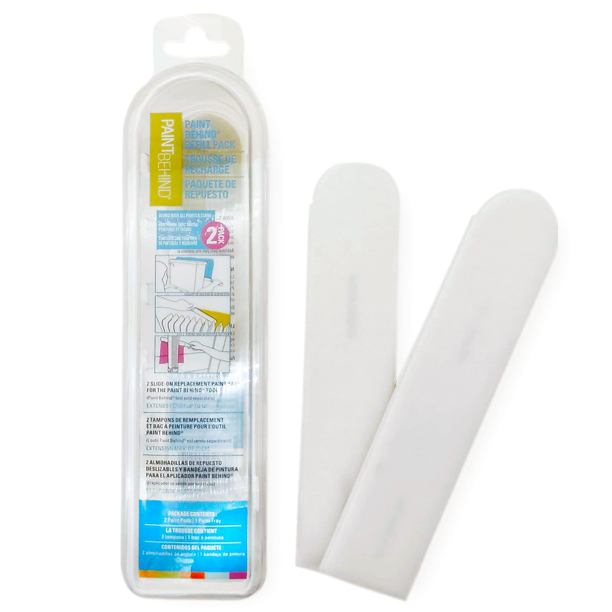 PAINT BEHIND - Nylon Tool and Refill Bundle - Easily Hard to Reach Areas, Flat Paint Brush, Toilet Tool, Wall Painting Supplies for Home Improvement Paint Kit