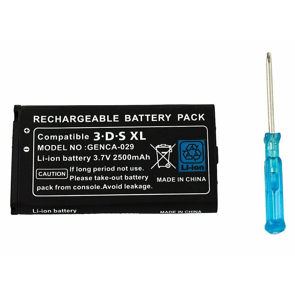 3DS XL Battery Pack, 3.7V 2500mAh Li-ion Battery + Screwdriver for Nintendo 3DS XL Game