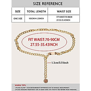 Verdusa Women's Chunky Waist Chain Belt Adjustable Body Link Gold one-size