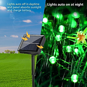 Joomer Green Solar String Lights, 105ft 300 LED 8 Modes Outdoor String Lights Waterproof Fairy Tree Lights for Garden, Patio, Fence, Balcony, Outdoors