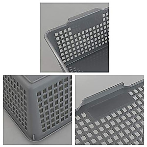 Gloreen Grey Plastic Weave Basket, Multipurpose Storage Basket For Organizer, 3 Packs