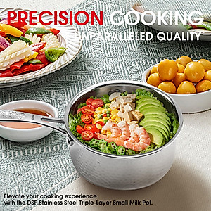 DSP 10 in 1 Premium Stainless Steel Pots Sets, 3/5 / 10 Qt Stockpots with Lids & 1.6 Qt milk pot with lid, Multi-Stove Small & Large Cooking Pot, Ideal for Soup, Dishwasher Safe