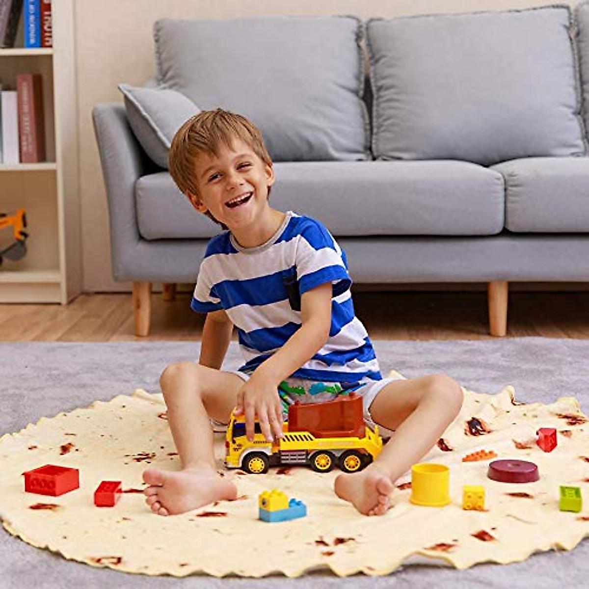 PHJK Food Pancakes Throw Blankets Soft Flannel Double Sided Wrap Blanket Giant Round Beach Towel Taco Blanket for Adult/Kids Diameter 80cm