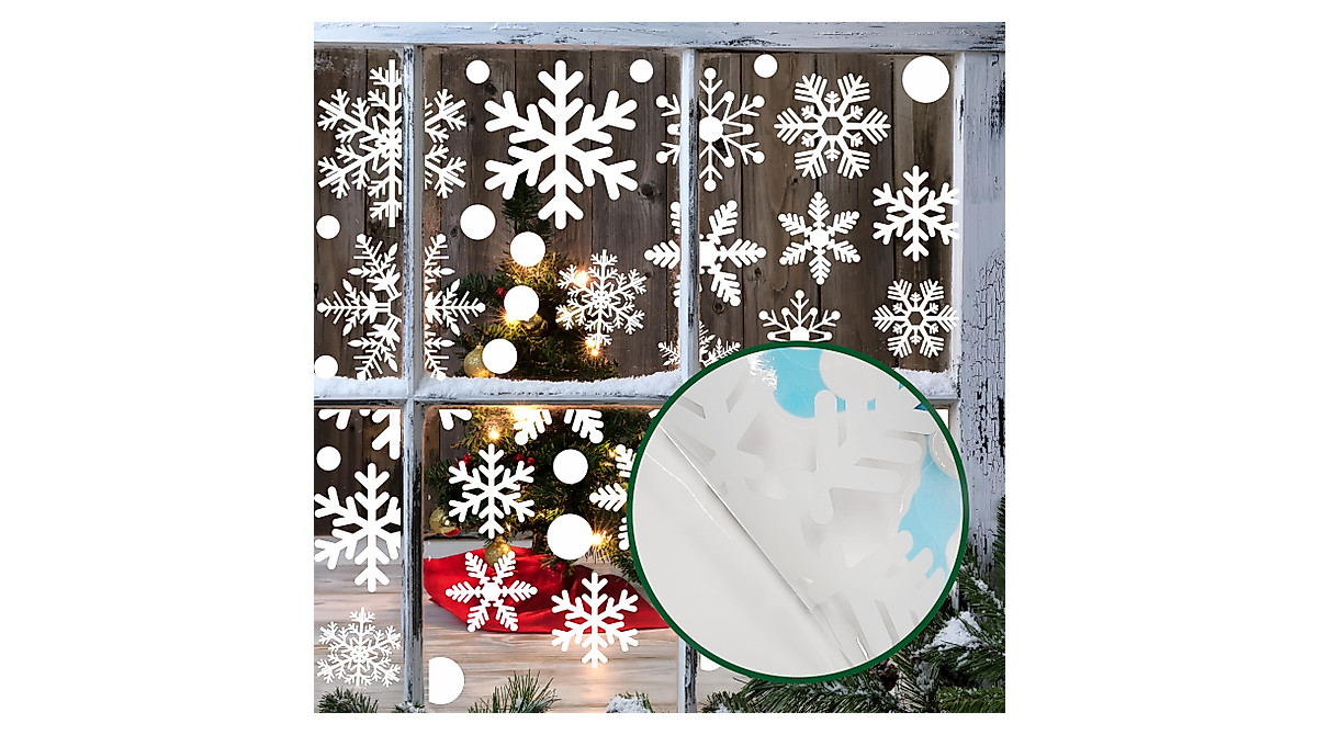 321pcs Christmas Window Clings for Glass Windows - Festive Snowflake Decals