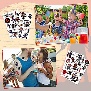 Patelai 468 Pieces Ninja Temporary Tattoos Ninja Tattoo Stickers Cartoon Ninja Warrior Birthday Decorations for School Rewards Gifts Kids Girls Boy Birthday Party Supplies Favors FDA Registered