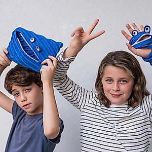 ZIPIT Monster Large Pencil Case for Boys | Pencil Pouch for School, College and Office | Pencil Bag for Kids (Blue)