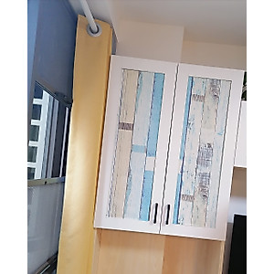 17.7x195 Inches Self Adhesive Vinyl Colorful Beach Wood Look Contact Paper Shelf Liner for Kitchen Cabinets Dresser Drawer Table Cupboard Bookshelves Funiture Wall Decor