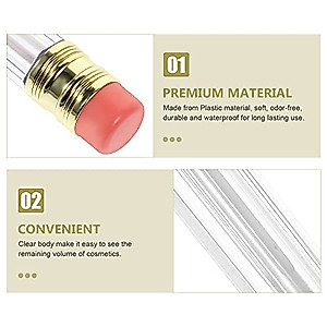 BEOSOFLOY 12pcs Clear Pencil Lip Gloss Tubes 5ml Mini Reusable Clear Empty Lip Gloss Containers Tube with Wand Mini Lip Gloss Tube for Girls DIY Lip Samples
