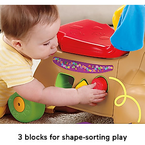 Fisher-Price Baby & Toddler Toy Laugh & Learn Stride-to-Ride Puppy Walker & Ride-On with Music Lights & Blocks for Infants Ages 9+ Months