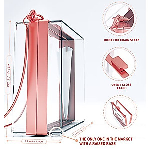 STEVENS PARRA Clear Clutch Purse for Women, use this Transparent Acrylic Bag as a Crossbody/Handbag. Gift Box Included. Small (ROSE GOLD)