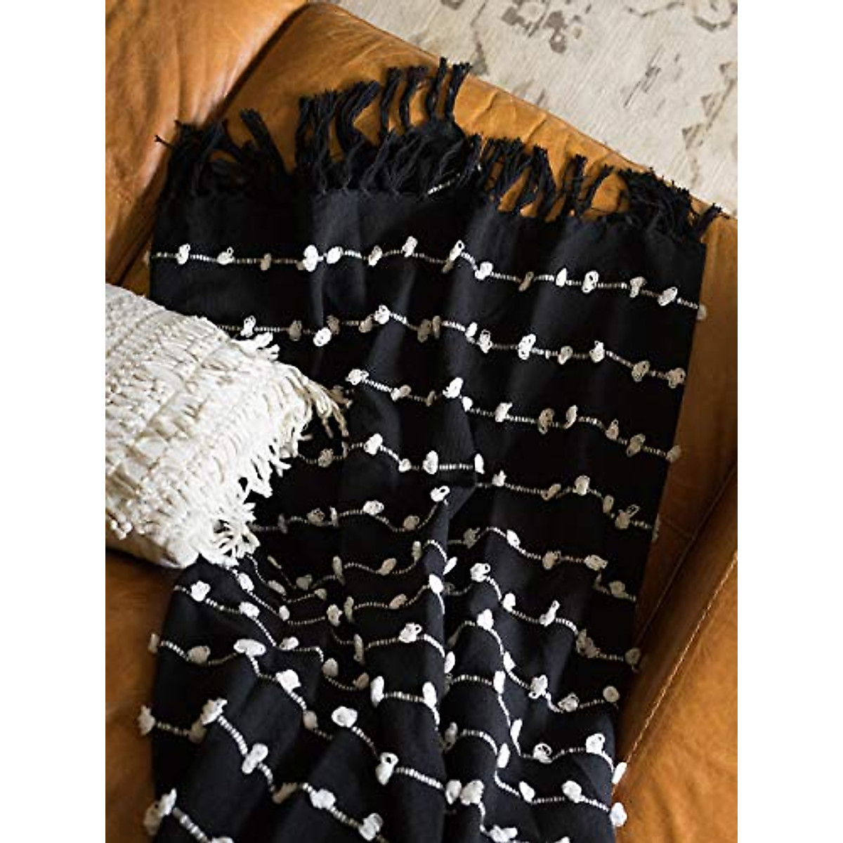 DII Woven Loop Throw Collection, 50x60, Black