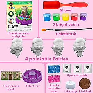 Creative Kids Miracle GRO Fairy Garden DIY Magical to Plant, Grow and Decorate Including LED Bedside Night Light! - Growing Kit & Your Own Gift Age 6+, Multicolor (62851)