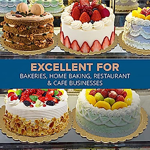 4 Pack Cake Boards Golden Round Cake Circles 6, 8, 10, 12 Inch Cake Base Cardboard, 1 of Each Size Set for Baking Cake, Gold