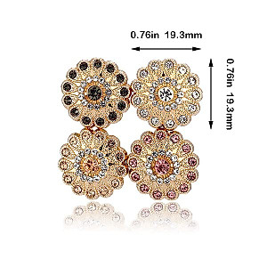 INLOLLY Strong Hijab Magnets Rhinestone Scarf Magnets for Hijab Magnetic Pins for Scarves Hijab Scarf for Women Girls Hijab Niqab Muslim Islamic Turban (FlowerB-Black+Clear+Gold+Pink)