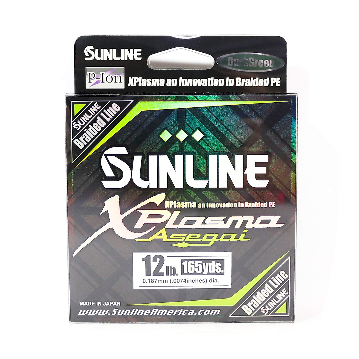 Sunline 63043244 Xplasma Asegai, Dark Green, 12LB Test/165 YD