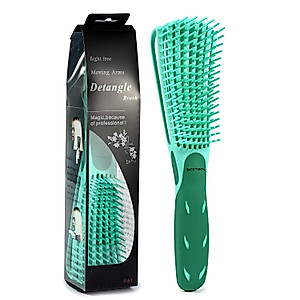 BESTOOL Detangling Brush for Black Natural Hair, Detangler Brush for Curly Hair Afro 3/4abc Texture, Faster n Easier Detangle Wet or Dry Hair with No Pain (Green)