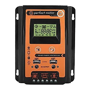 Qiilu PWM Solar Charge Controller Solar Panel Battery Intelligent Regulator with Dual USB LCD Display (30A)