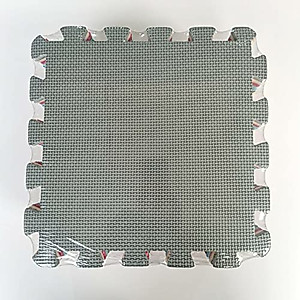 qqpp EVA Rubber 18 Tiles Interlocking Puzzle Foam Floor Mats - Baby Play Mat for Playing | Exercise Mat for Home Workout. White, Gray. QC-ALb18N