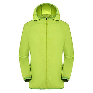 RTRDE Waterproof Jackets For Men, Rain Jacket Men's Lightweight Jacket Raincoat With Hood Golf Cycling Windbreaker Long Jacket Men Light Jacket Mens Jacket Chamarra Impermeable (S, Green)