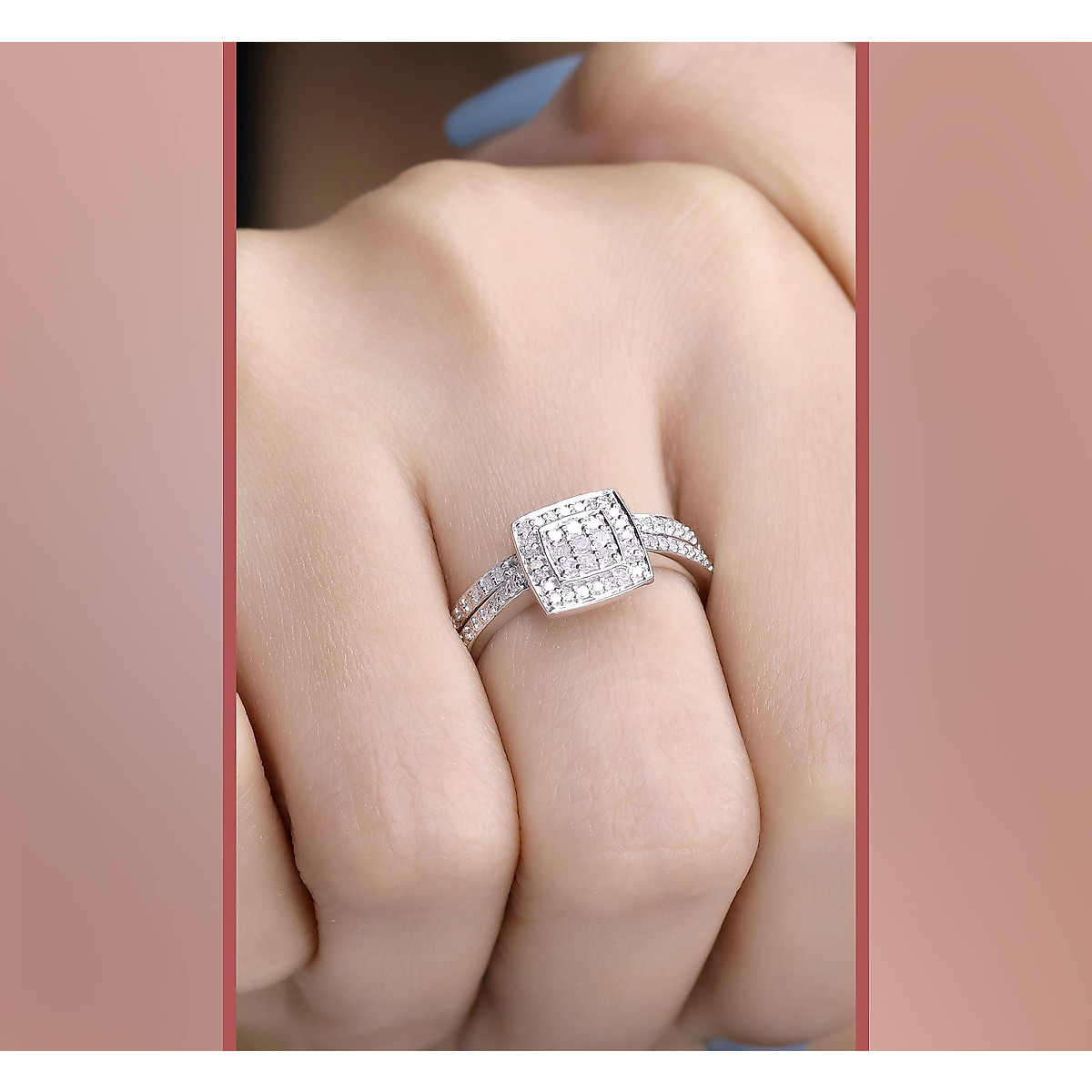 Dazzlingrock Collection 0.28 Cttw Round White Diamond Wedding Ring Set, 925 Sterling Silver, Size 7.5