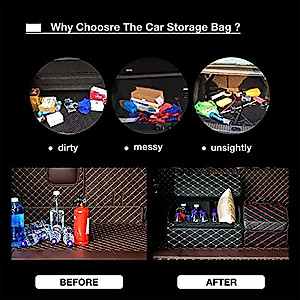 Multipurpose Collapsible Car Trunk Storage Organizer with Lid Portable Car Storage Bag Car Trunk Organizer (50CM.)