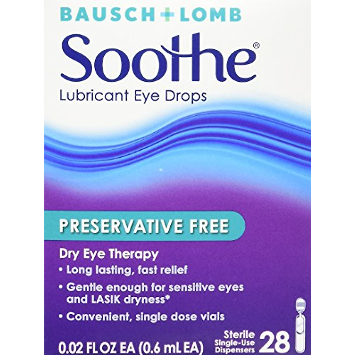 Soothe No Preservative Lubricant Eye Drops by Bausch e Lomb, 28 count