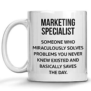 Funny Definition Mug, Marketing Specialist Coffee Mug, Advertisement Mug, Great Marketing Coffee Gift for Men and Women Student Graduation or Profession, Best Marketer Themed Gift Idea 11oz 15oz