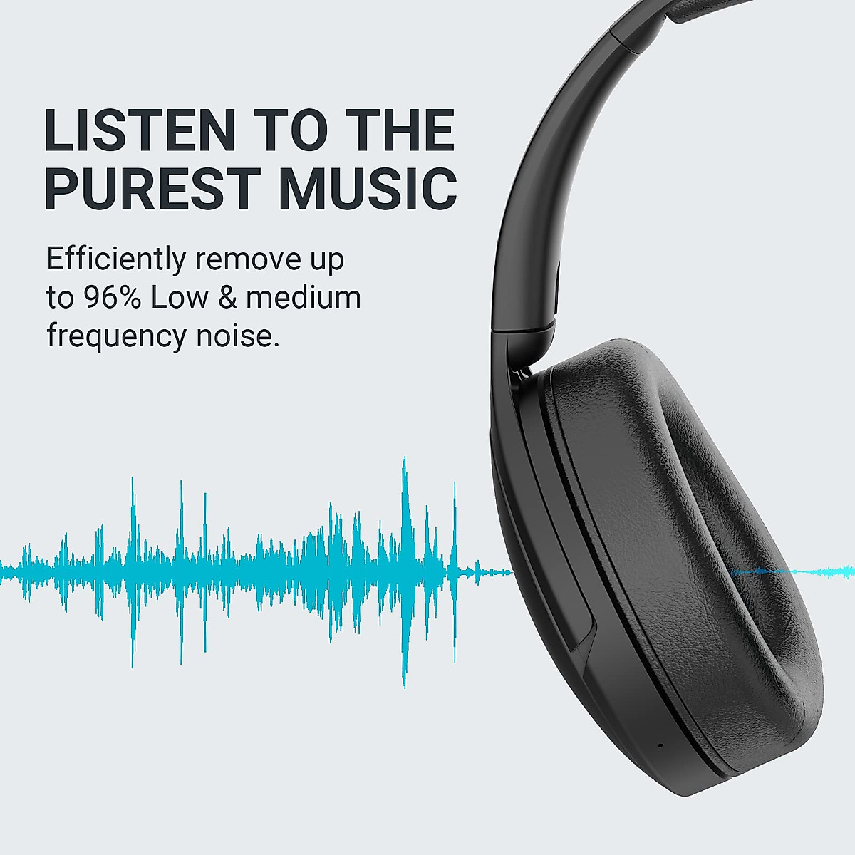 233621 Hush Hybrid Active Noise Cancelling Bluetooth Headphones with 100 Hrs of Playback, Dark Blue