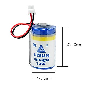 RCCONE 2PCS ER14250 1/2AA 3.6V 1200mAH Lithium Battery for LISUN ER14250 Delta Programmer DVP-80EH