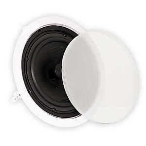 Theater Solutions TS80C in Ceiling 8" Speakers Surround Sound Home Theater Pair, White