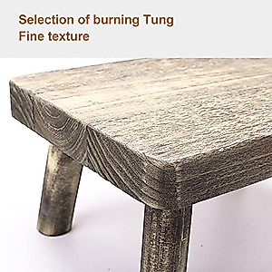 Adult Wooden Step Stool - Very Sturdy, Great Kids Step Stool Perfect for High Beds, Reach High Places in Kitchen, Bathroom, Closet, Sink, Lightweight (14.17x10.63x7.48inch)