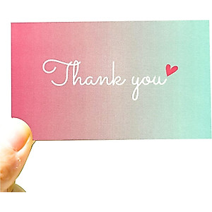 RXBC2011 500 Little Thank You Cards Gold Heart Design Bulk Thank you Notes for All Occasions 3.5 x 2 Inch Multicolor