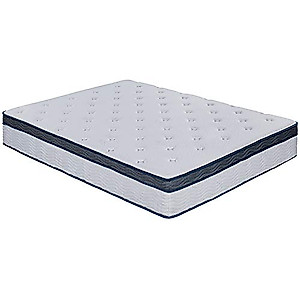 Olee Sleep 12 Inch Euro Top Gel Memory Foam Spring Hybrid Mattress Full, Mid Night, Mattress In a Box, CertiPUR-US Certified, Queen