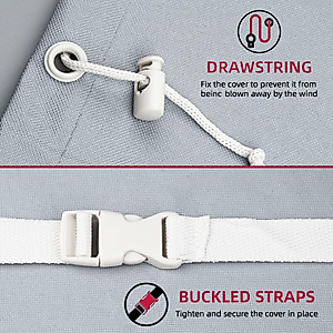 Turtle Life Patio Sofa Cover, Outdoor Heavy Duty Durable UV Water Resistant Anti-Fading Loveseat Cover with 2 Upgrade Air Vents and 2 Buckles, Gray, 84" W x 37" D x 35" H