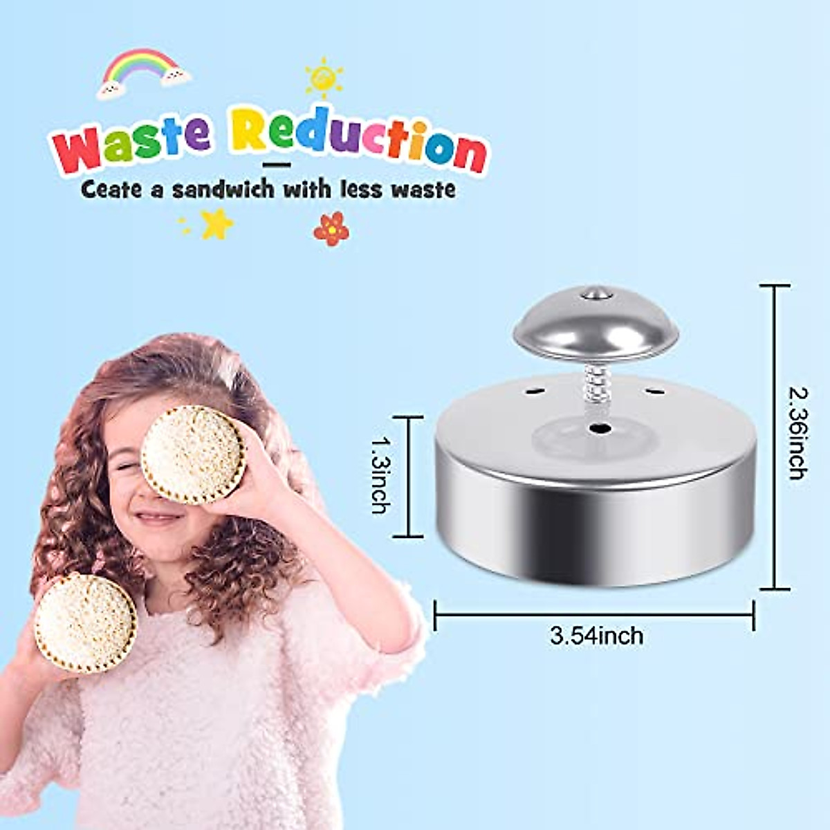 FENDIC Sandwich Cutter and Sealer for Kids, 3-1/2 Inch Stainless Steel Round Sandwich Cutter, Uncrustables Sandwich Maker, Cut and Seal Sandwich Cutter for Making Sandwiches, Hamburgers, Pie