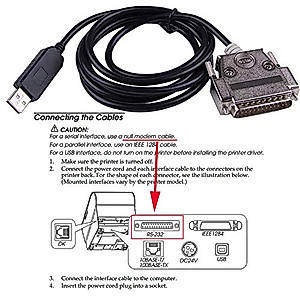 Suamdoen USB to DB25 Male Serial Converter Apdater Null Modem Crossover Printer Cable FT231XS Driver Programming for Epson TM-T88V Printer