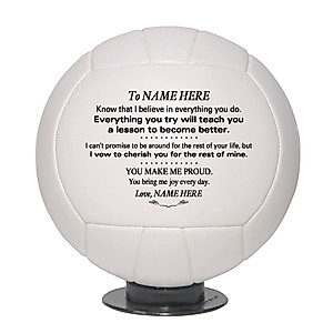 Personalized Custom Volleyball- Dad to Son - Mom to Son - Grandpa to Grandson - Grandma to Grandson - Graduation Birthday Wedding (Full Size Regulation, Personalized)