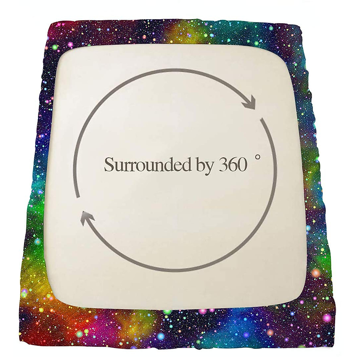 NiuOne Galaxy Fitted Sheet Set Rainbow Space Bedding Sheet Set for Girls Full 3PCS 1 Deep Pocket Sheet with 2 Pillowcases Wrinkle Free Microfiber(16,Full)