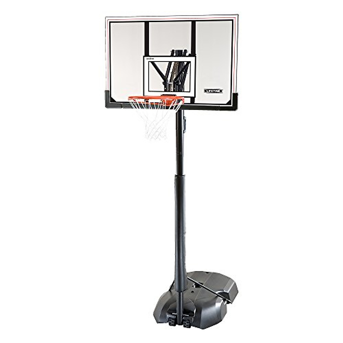 Lifetime 51544 Front Court Portable Basketball System, 50 Inch Shatterproof Backboard and Spalding Street Outdoor Basketball 29.5"