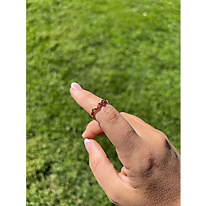 LE VIAN Baguette Cut Red Garnet Zig Zag Band Ring for Women in 14k Rose Gold Choice of Gem Promise Anniversary Ring Size 8