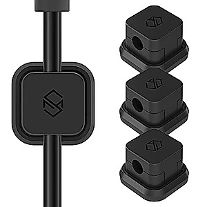Sinjimoru Magnetic Cable Clips, Multipurpose Cable Management for Car and Office Supplies Self Adhesive Cable Organizer Clip. Magnetic Cable Holder 3pcs Black