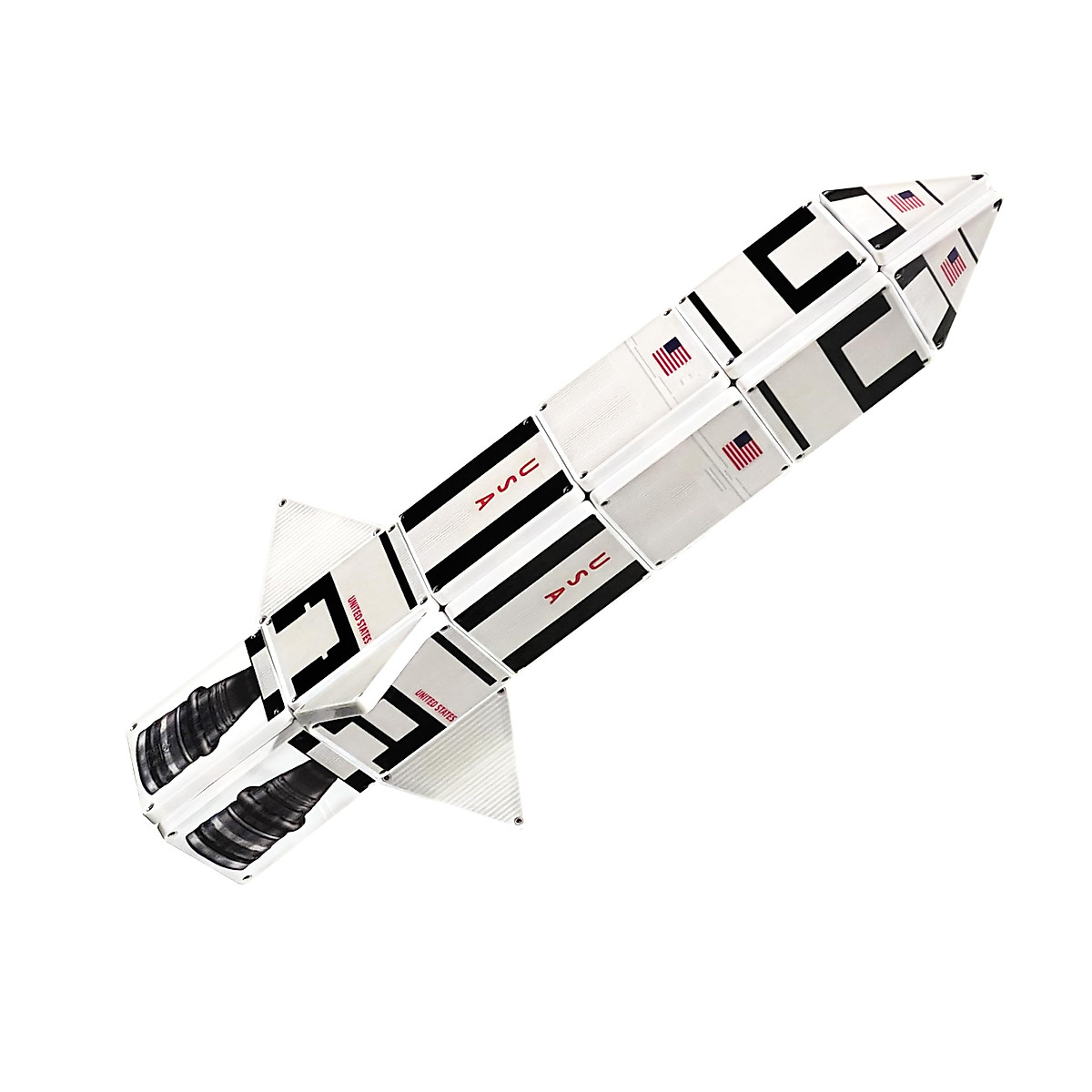 CreateOn Magna-Tiles Structure-Building Set for Kids, Galaxy Rocket Magnet Tiles, Magnetic Kids’ Building Toys, STEM Toys for Boys and Girls Ages 3+, 24 Pieces