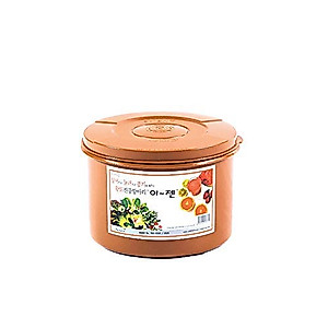 E-Jen Premium Kimchi, Sauerkraut Container Probiotic Fermentation with Inner Vacuum Lid Round (0.8 gal/ 3L)