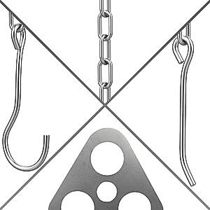 SI FANG Camping Tripod Grill Board, Turn Branches into Campfire Tripod, Radiate Portable Stainless Steel Campfire Support Board with Adjustable Chain for Hanging Cookware Outdoor Camp Tripod Cooking