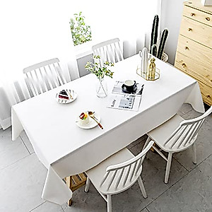 6 Pack Tablecloth 60 x102 inch Polyester Table Cloth for 6 Foot Rectangle Tables,Stain and Wrinkle Resistant Washable Fabric Table Covers Polyester White Table Clothes for Wedding,Party,Banquet