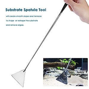 Capetsma Aquascape Tools, Long Stainless Steel Aquarium Plant Tools Aquarium Tweezers Scissors Spatula Tool Set Bonsai Kit Algae Scrapers Aquarium Cleaning Kit for Fish Tank Starter kit