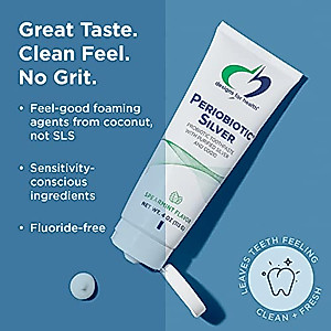 Designs for Health PerioBiotic Xylitol Toothpaste - Fluoride Free Toothpaste with Probiotics, Purified Silver + CoQ10 for Healthy Teeth, Gums & Fresh Breath - No SLS or BPAs - Spearmint Flavor (4oz)