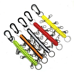 2 Pack Cheer Bows Holder, Paracord Cheer Bows Holder Paracord Keychain for Teen Girls Cheerleader Sports (Black and white)