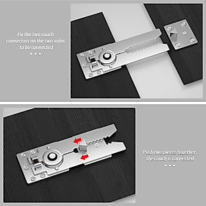 Rezlli 4 Pack Sectional Couch Connectors,Metal Couch sectional connectors with Mounting Screws,Universal Sectional Clips Sofa Connection Bracket Hooks Buckle for Sliding Sofas